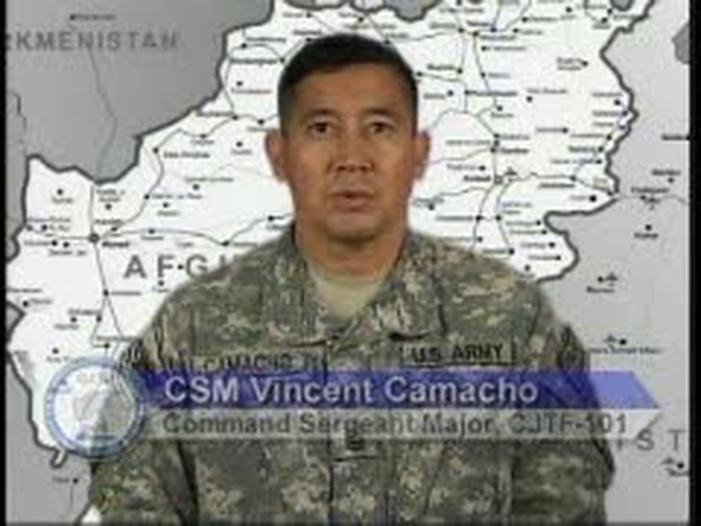 DVIDS - Video - Command Sgt. Maj. Camacho Safety Spot