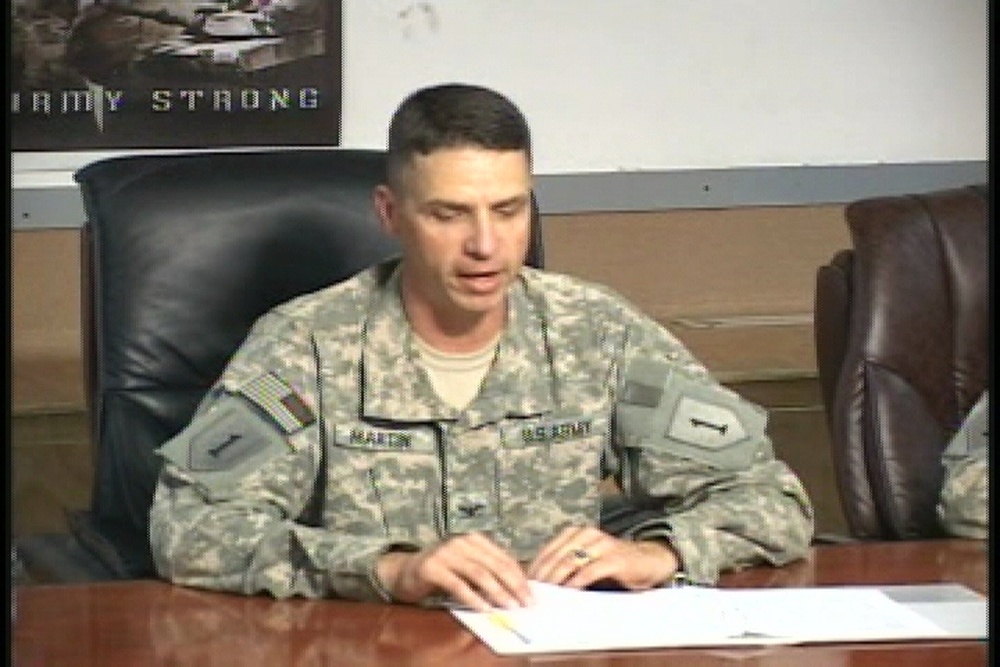 DVIDS - Video - Col. Martin and Sgt. Maj. Battle Town Hall Meeting, Part 1