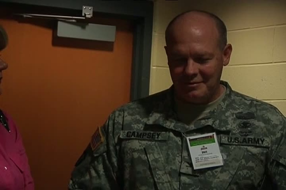 DVIDS - Video - National Guard officer honored with ceremonial first pitch