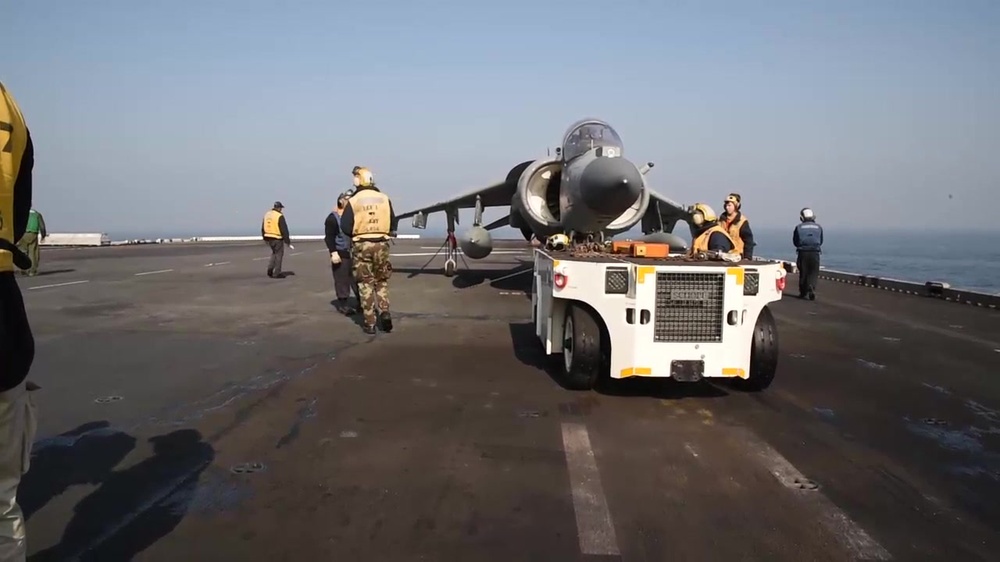 DVIDS - Video - Harrier Jet on the Flight Deck