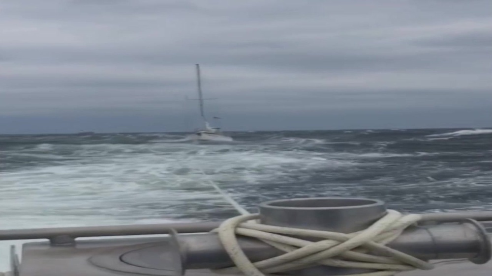 Dvids Video Coast Guard Rescues 3 From From Sailboat 40 Miles
