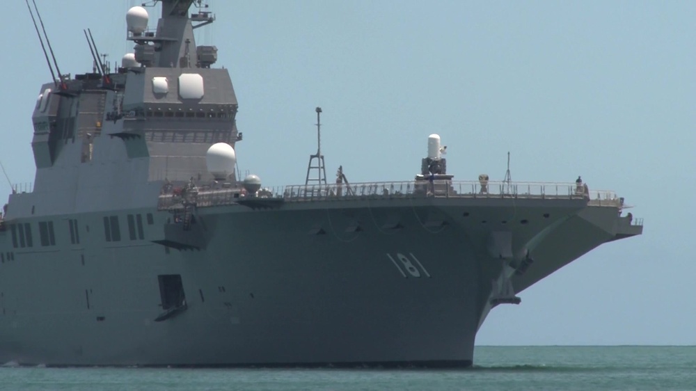 DVIDS - Video - Japanese Helicopter Ship JS Hyuga (DDH 181) Arrives at ...