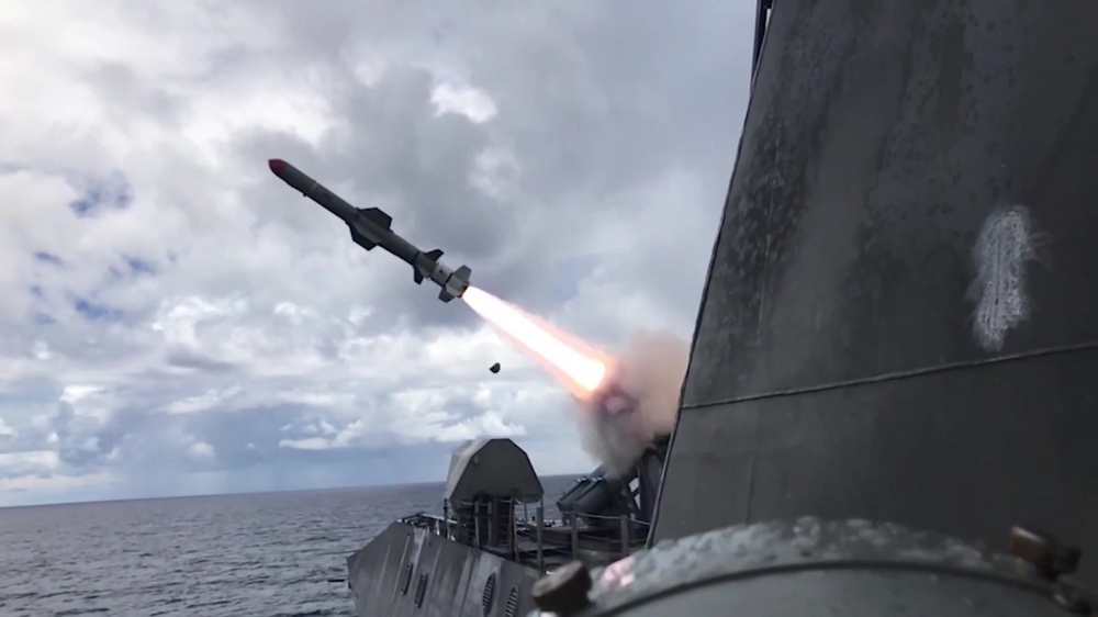 DVIDS - Video - USS Coronado Harpoon Missile Launch Clip 3