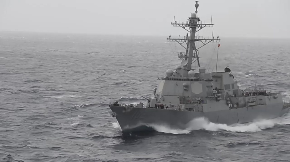 DVIDS - Video - USS Sampson Pulls Alongside USS Theodore Roosevelt