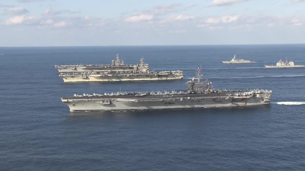 DVIDS - Video - Three-carrier Strike Force Exercise