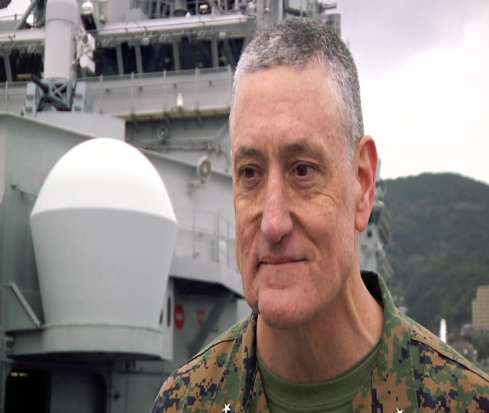 DVIDS - Video - Maj. Gen. David W. Coffman Sasebo Visit Interview 1/30/2018