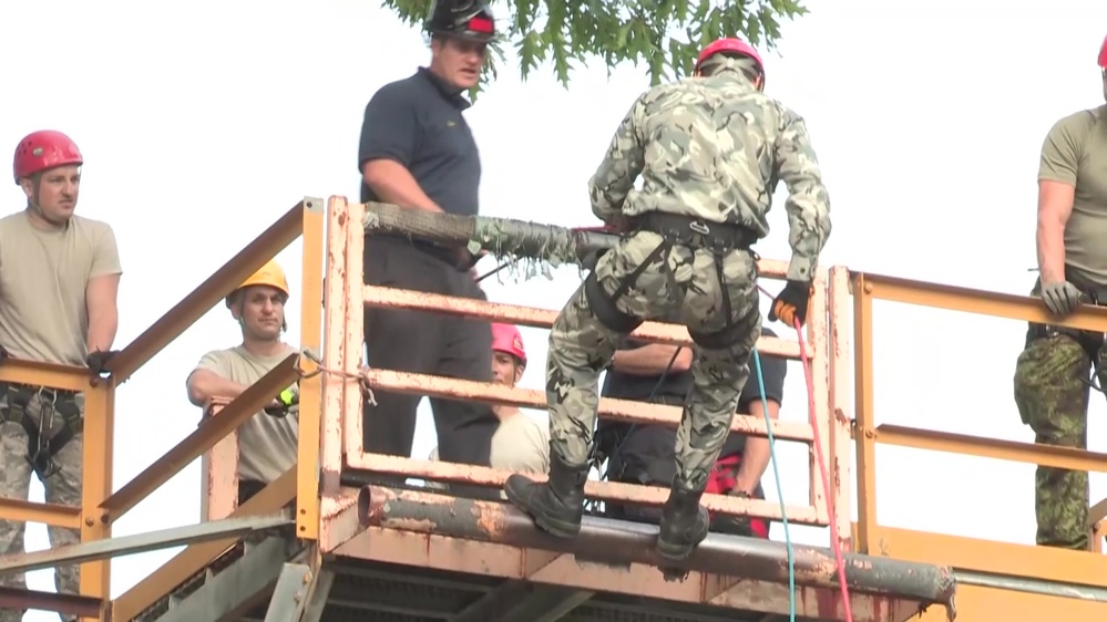 DVIDS - Video - Multinational firefighters repelling and climbing at ...