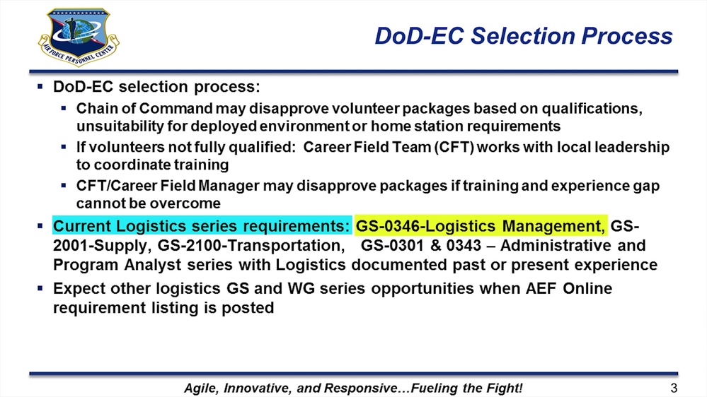 DVIDS - Video - DoD Expeditionary Civilian Program (DoD-EC) - Logistics ...