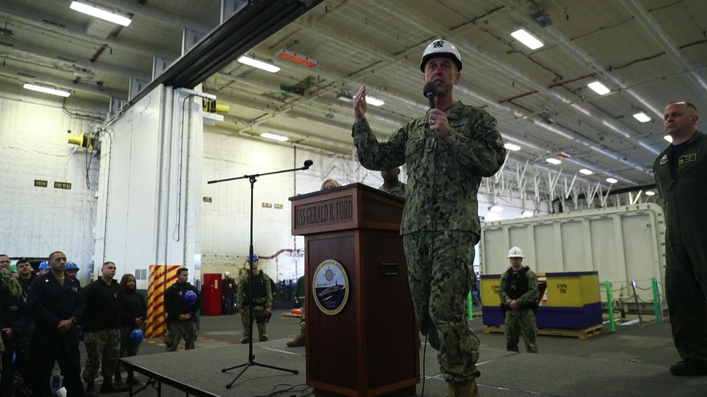 DVIDS - Video - Adm. John Richardson Visits USS Gerald R. Ford (CVN 78)
