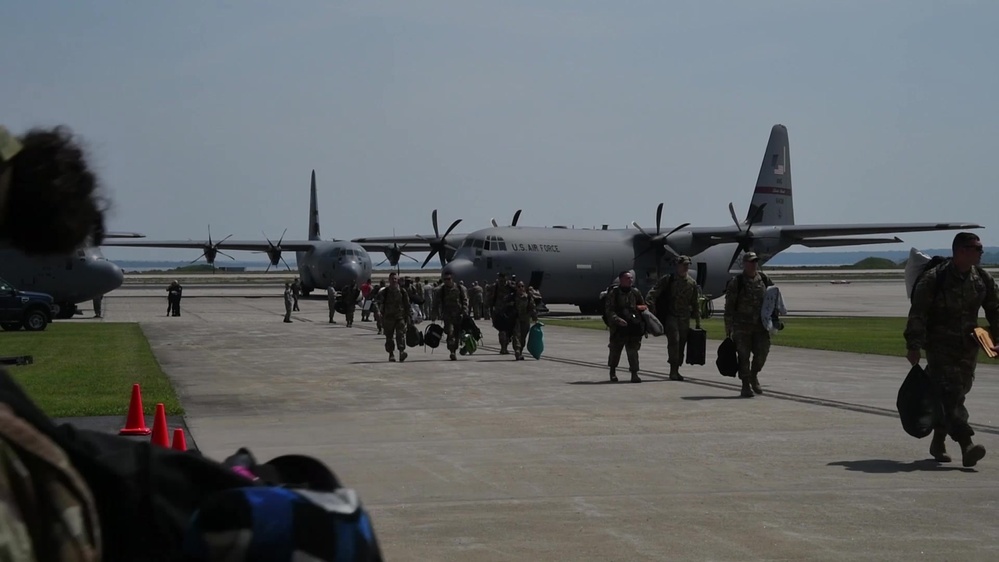 DVIDS - Video - Deployed 143d Airlift Wing Airmen Return on ...