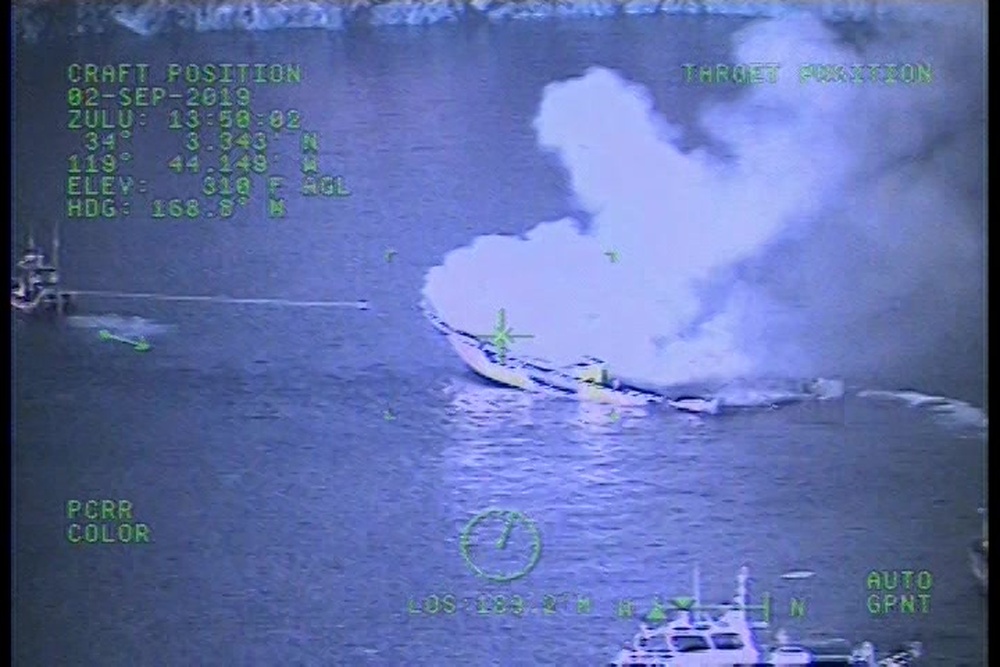 DVIDS - Video - Coast Guard Responds to Conception Boat Fire Near Santa ...