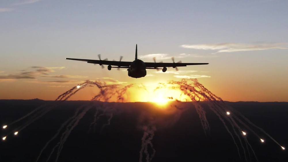DVIDS - Video - Wyoming C-130 Hercules Flares and Sunset B-Roll