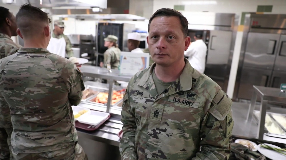 DVIDS - Video - CSM Cobb discusses food, health at Muleskinners DFAC ...