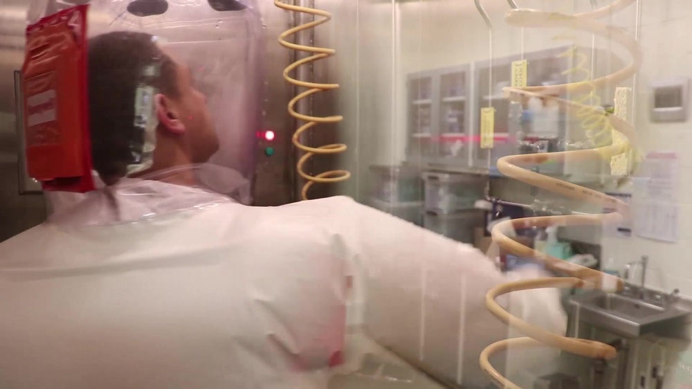 DVIDS - Video - USAMRIID Biosafety Level 4 Suit Decontamination Shower