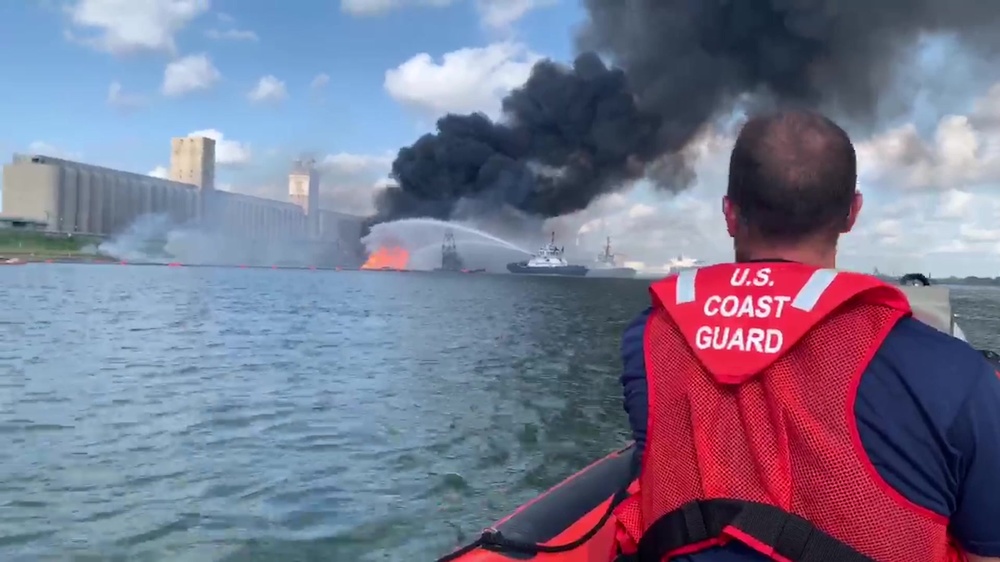 DVIDS - Video - Coast Guard crews respond to dredge fire in the Port of ...