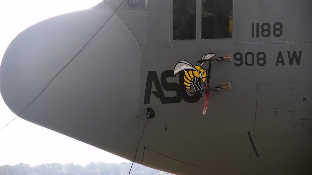 DVIDS - Video - 908th Unveils Alabama State University Logo on C-130 ...