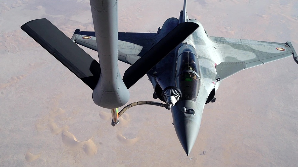 DVIDS - Video - 340th EARS refuel QEAF Rafale over Qatar