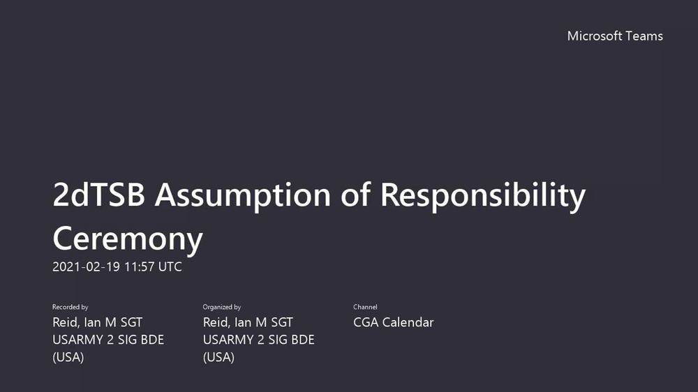 DVIDS - Video - 2d TSB CSM's Assumption of Responsibility ceremony