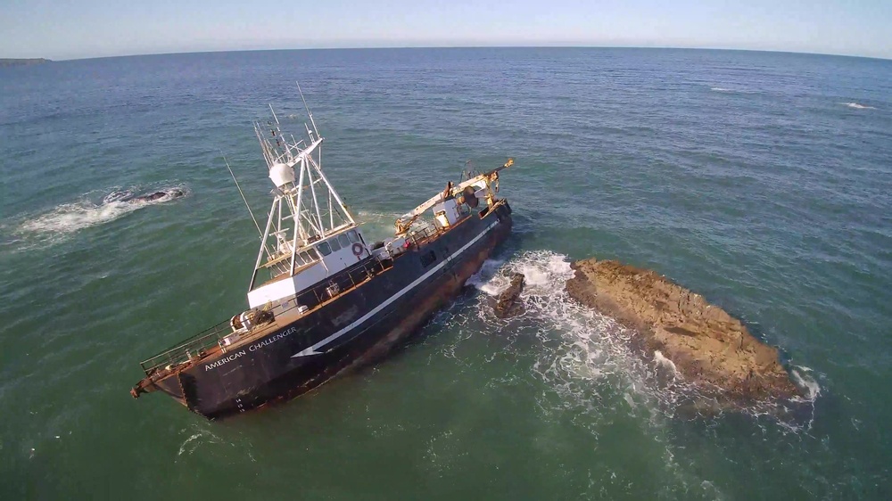 DVIDS - Video - Coast Guard survey grounded vessel American Challenger