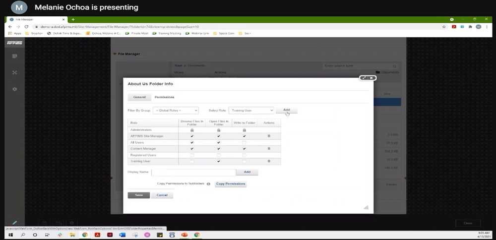 DVIDS - Video - Permissions and Roles AFPIMS Webinar