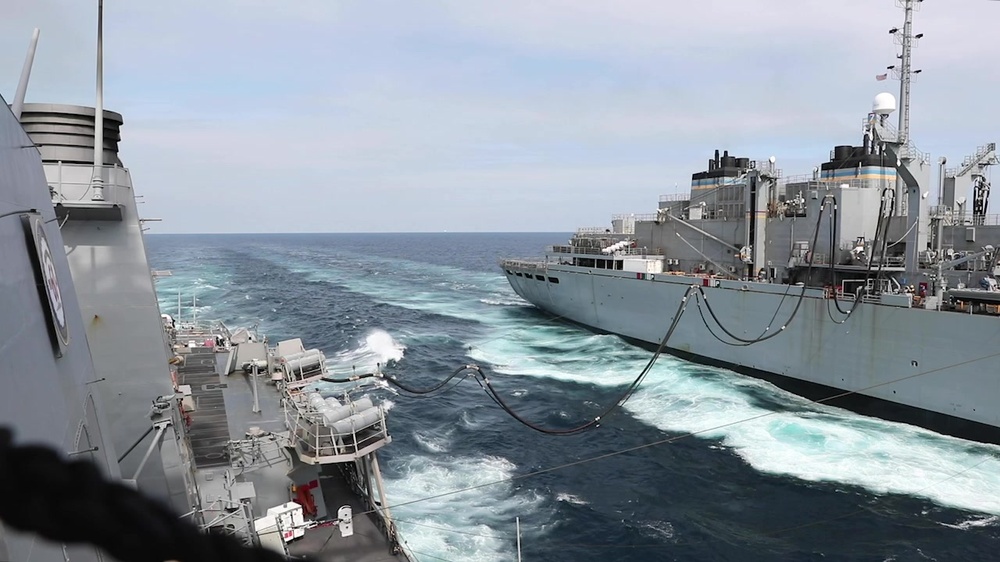 DVIDS - Video - USS Ross conducts a replenishment-at-sea with USNS Supply