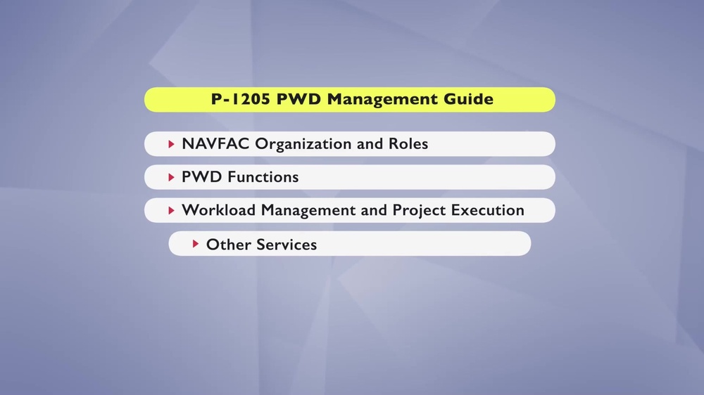 DVIDS - Video - NAVFAC Southeast - COMMS - June 2021 - PWD Management Guide