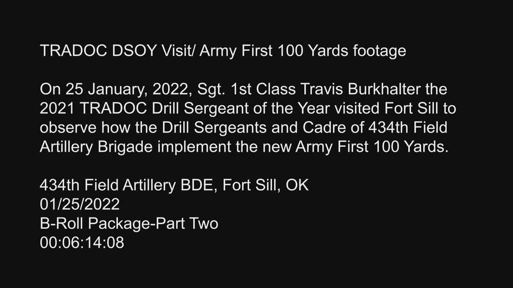 DVIDS - Video - TRADOC DSOY Visit/ Army First 100 Yards footage