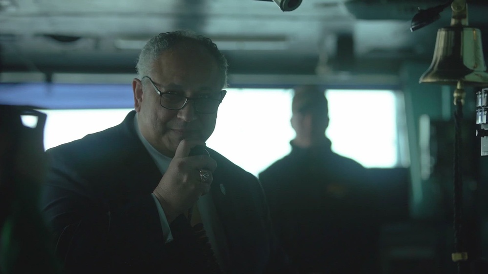 DVIDS - Video - SECNAV Delivers Remarks during Tri-Carrier Operations