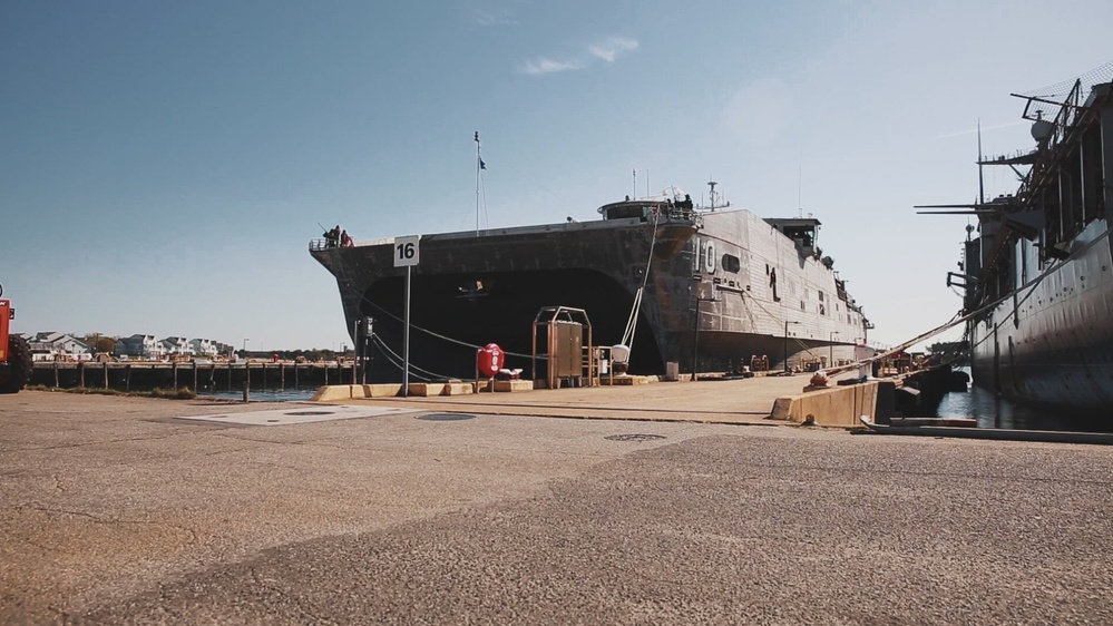 DVIDS - Video - USNS Burlington (T-EPF 10) departs Joint Expeditionary Base Little Creek-Fort Story
