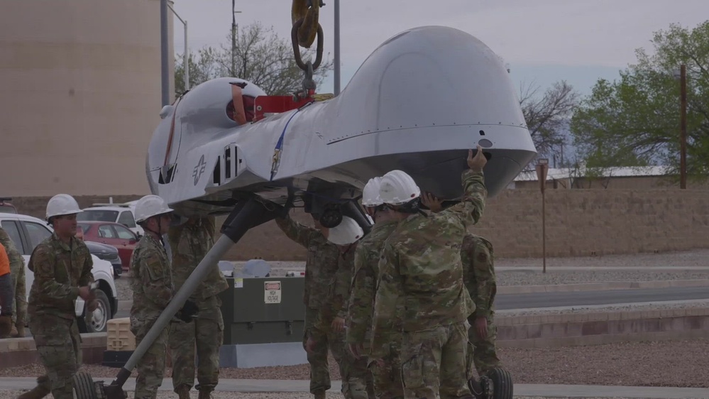 DVIDS - Video - 49th AMXS Airmen install historic YMQ-9 Reaper display