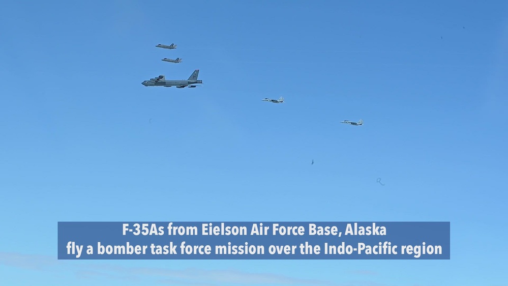 DVIDS - Video - F-35As fly a bomber task force mission over the Indo ...