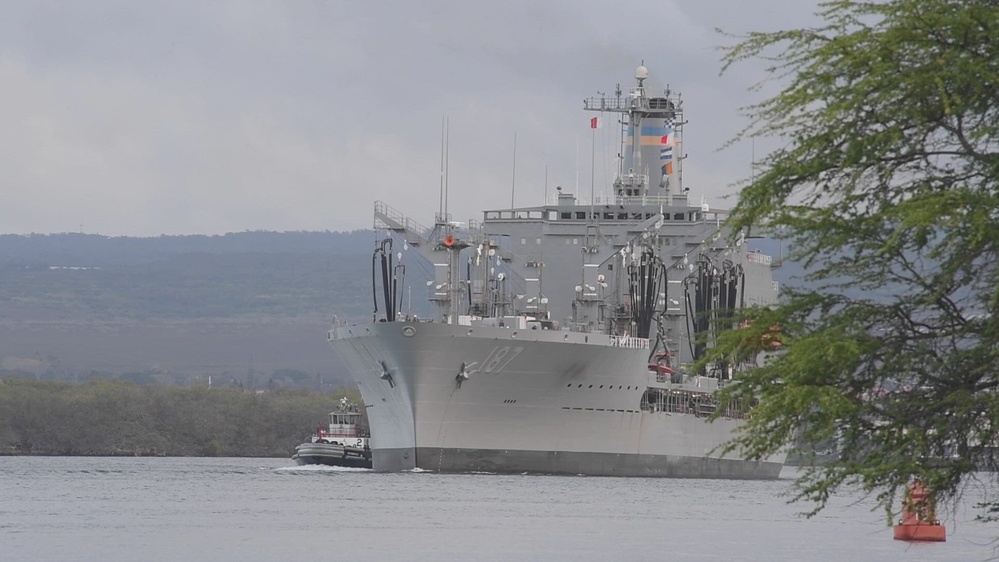 DVIDS - Video - USNS Henry J. Kaiser (T-AO 187) departs Pearl Harbor