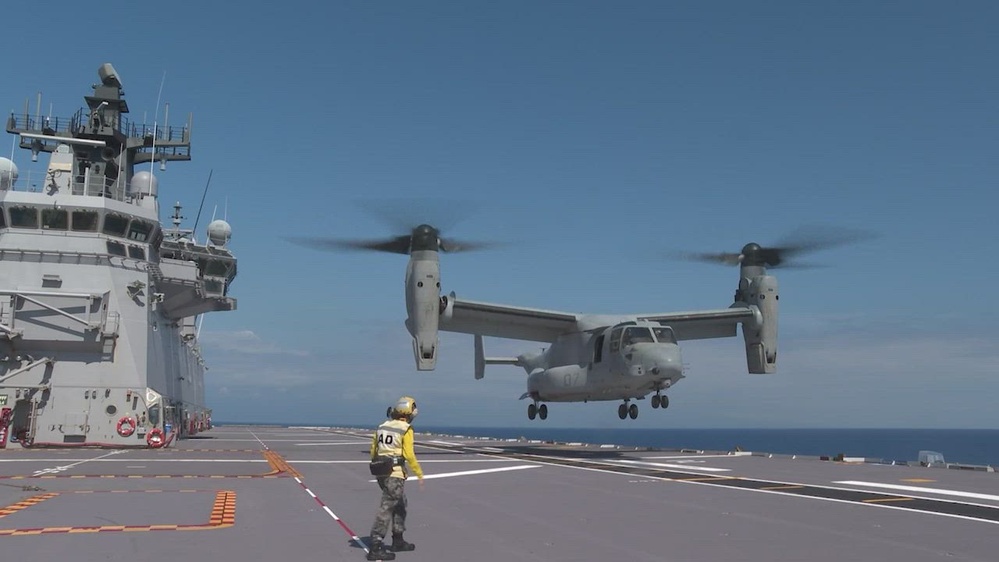 DVIDS - Video - MV-22 operating on HMAS Canberra - Landings - B-Roll