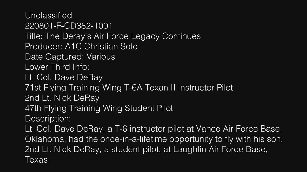 DVIDS - Video - The DeRay's Air Force Legacy Continues