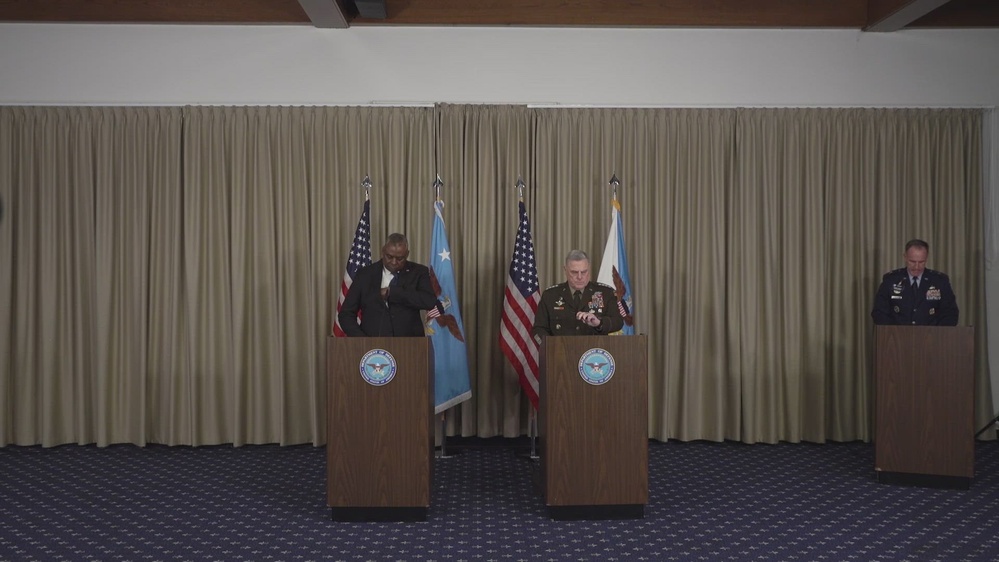 DVIDS - Video - Secretary Austin, Gen Milley Brief Reporters in Germany