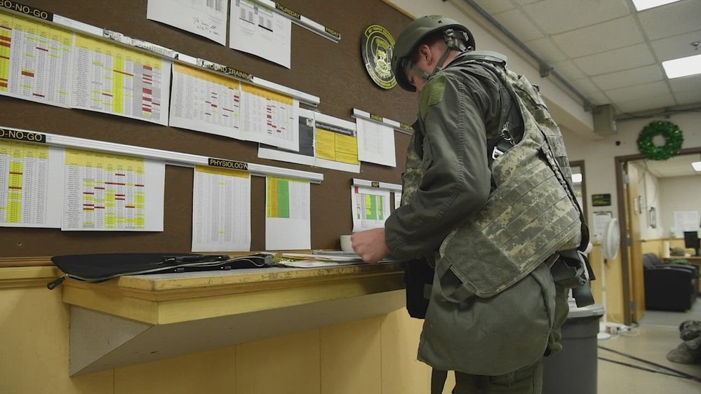 DVIDS - Video - 80th FS and FGS launches with MOPP gear