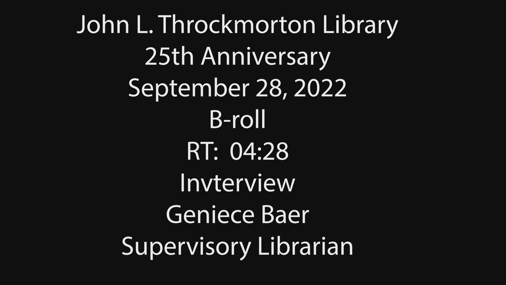 DVIDS - Video - Throckmorton Library 25th Anniversary DVIDS - Video - Throckmorton Library 25th Anniversary