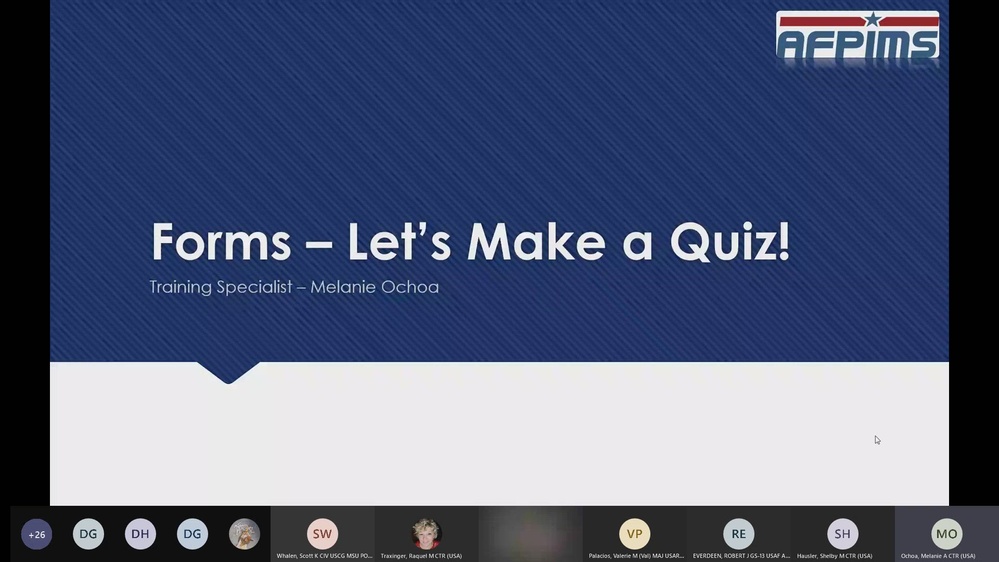 DVIDS - Video - AFPIMS Webinar - Forms - Let's Make a Quiz!