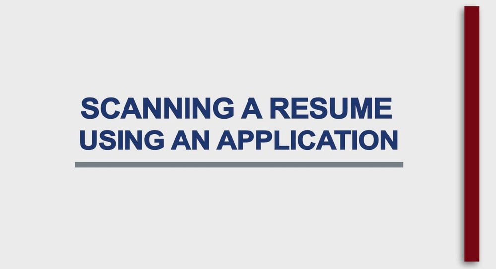 DVIDS - Video - Scanning a Resume using an application