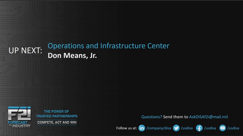 DVIDS - Video - DISA Forecast to Industry 2022 Afternoon Session