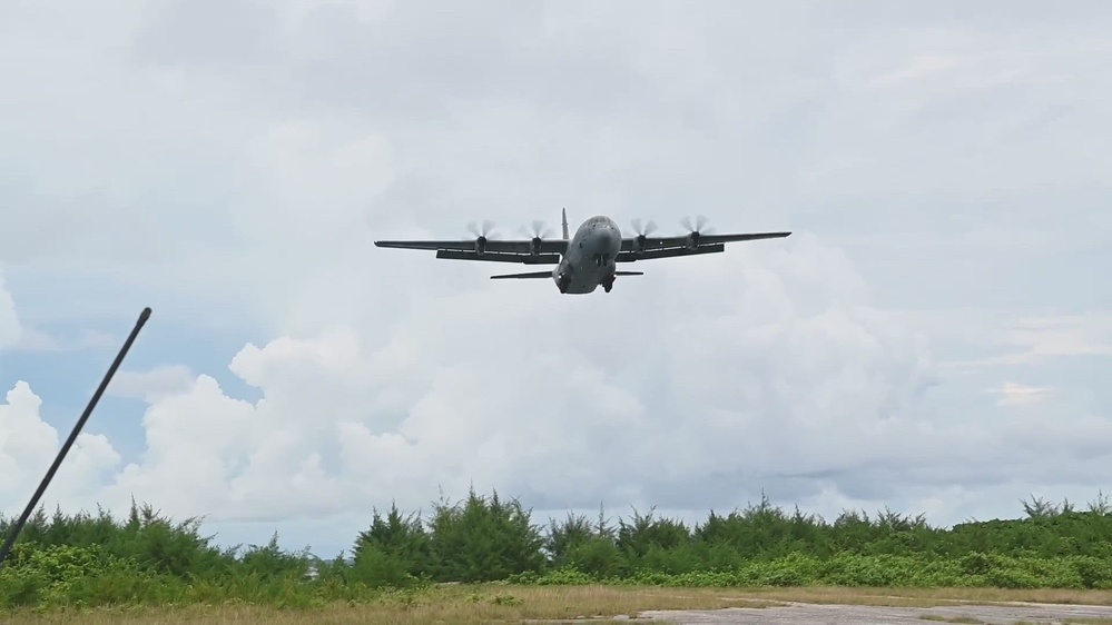 DVIDS - Video - C-130J Hercules lands on Angaur Island