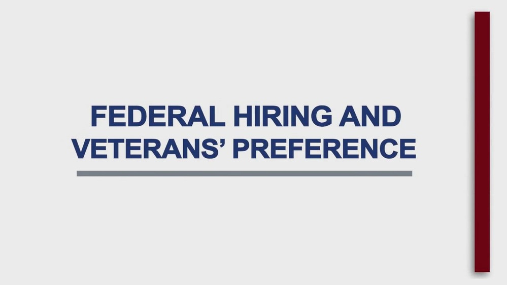 DVIDS - Video - Federal Hiring Veterans' Preference