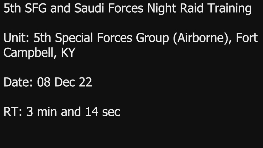 DVIDS - Video - Green Beret and Saudi SSF/SOF 6 Night Exercise