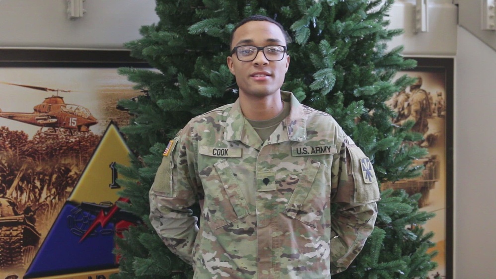 DVIDS - Video - Spc. Jalen Cook Holiday shoutout