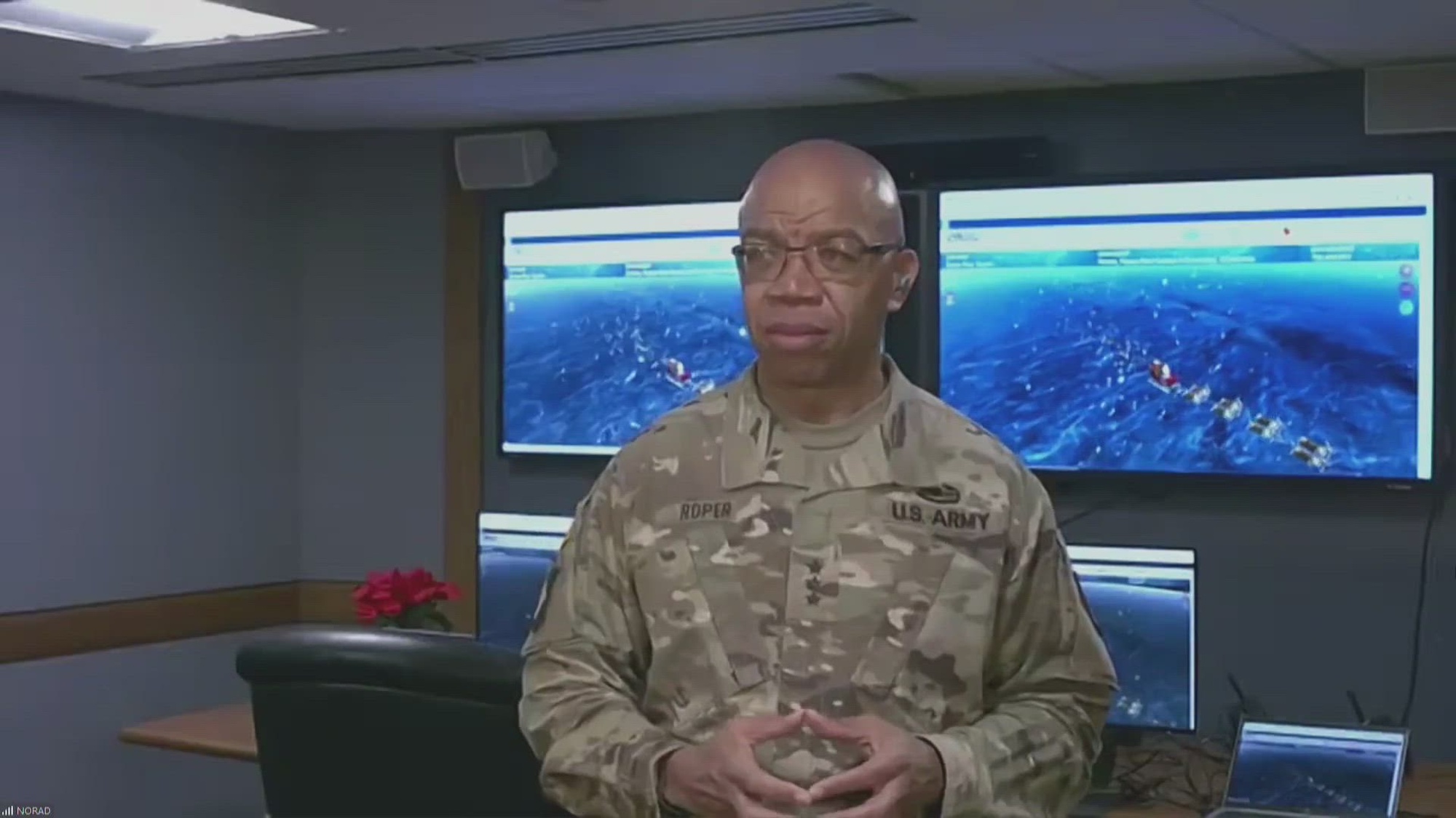 Santa Watching Over A Soldier