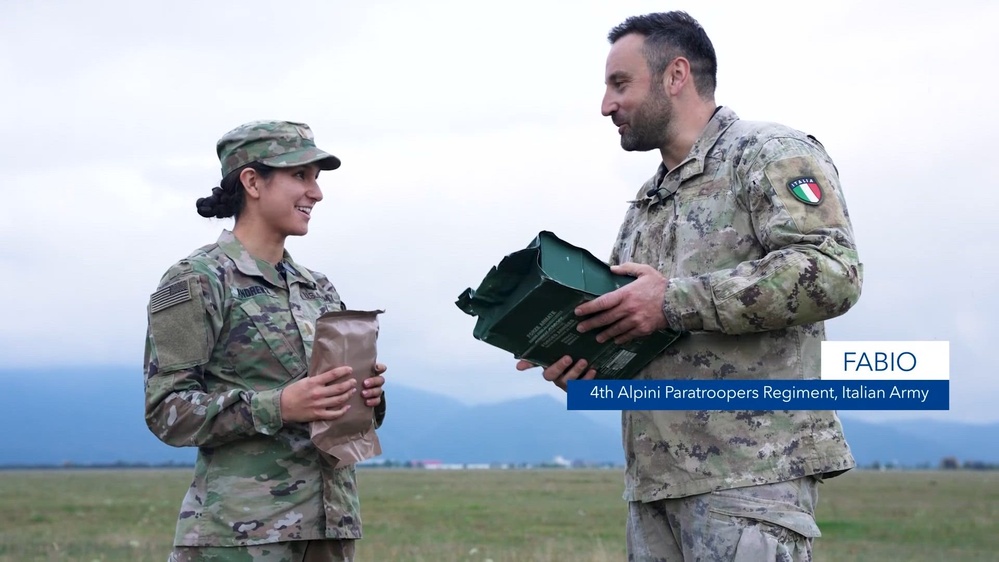 DVIDS - Video - Italian and American soldiers swap rations (master)