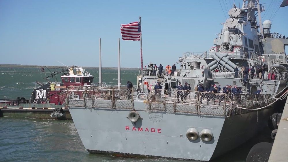 DVIDS - Video - USS Ramage Departs Naval Station Norfolk for Deployment