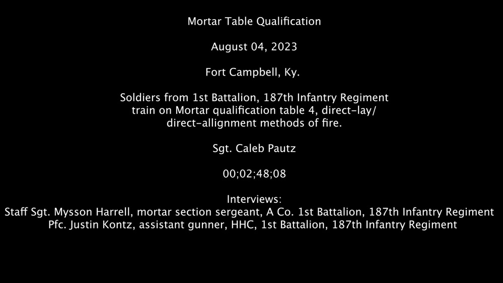 DVIDS - Video - 1st Battalion 187th Infantry Regiment Mortar Table ...