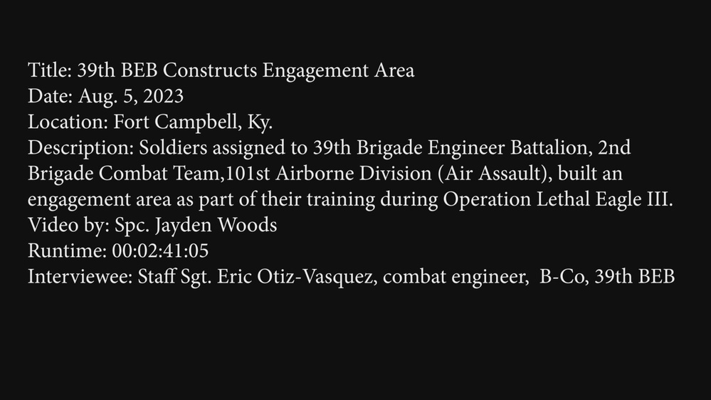 DVIDS - Video - 39th BEB Constructs Engagement Area
