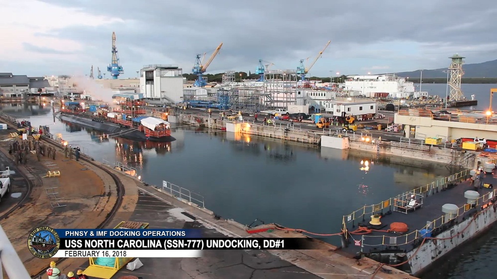 DVIDS - Video - USS North Carolina (SSN-777) Undocking Time-Lapse Video